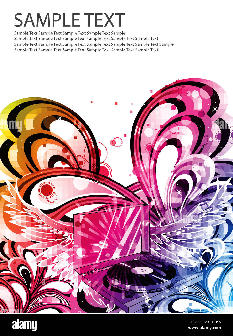 colorful music poster vector illustration Stock Photo - Alamy