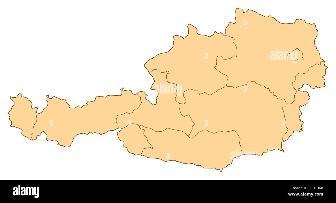 Map of Austria with the several provinces Stock Photo - Alamy