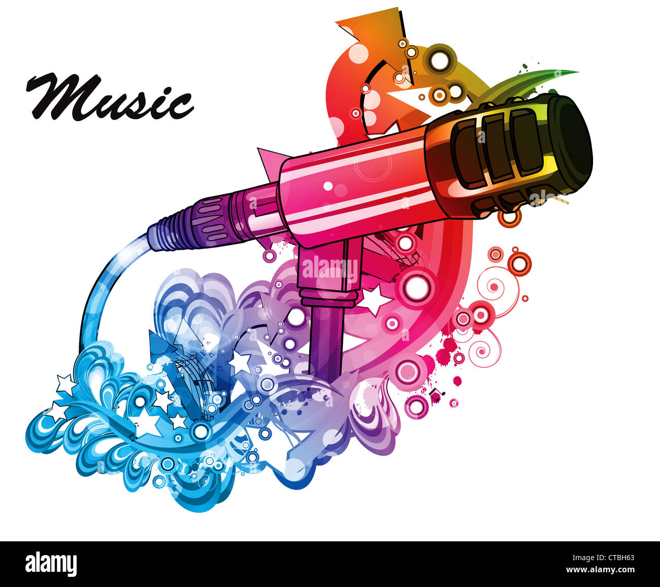 colorful music poster vector illustration Stock Photo - Alamy