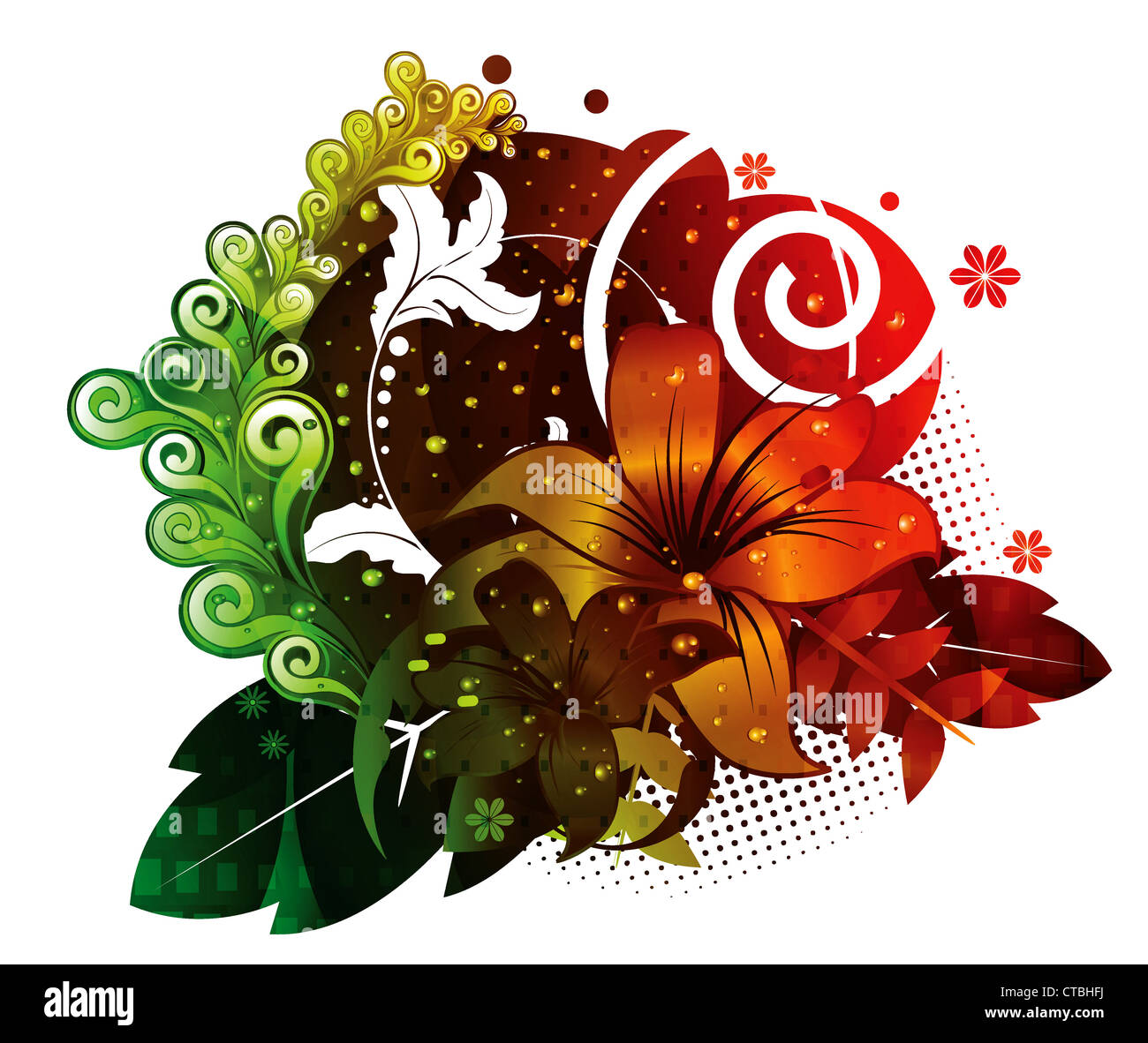 vector colorful floral design Stock Photo - Alamy