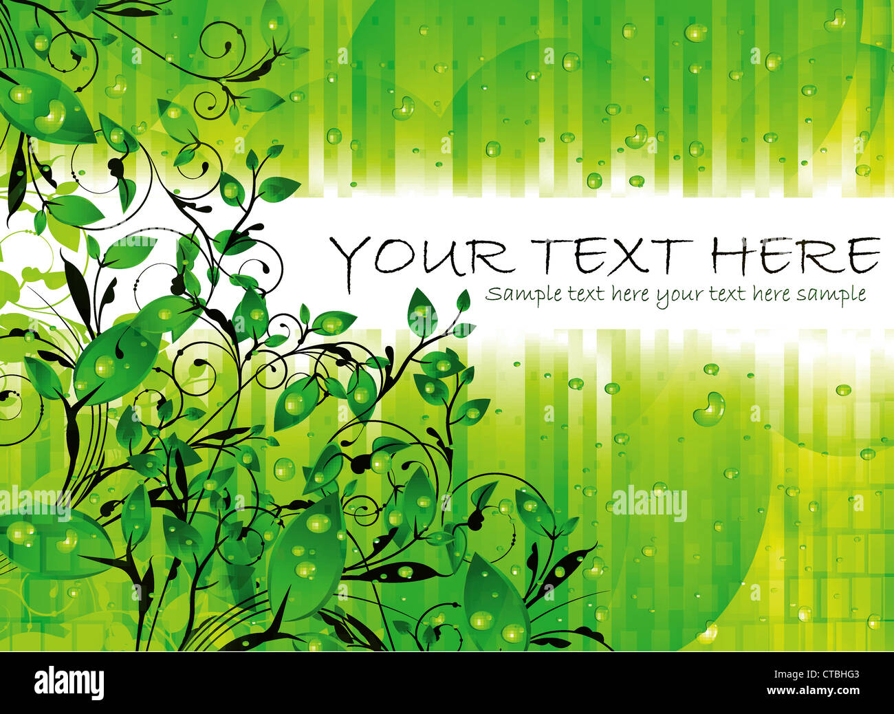 vector green floral design Stock Photo - Alamy