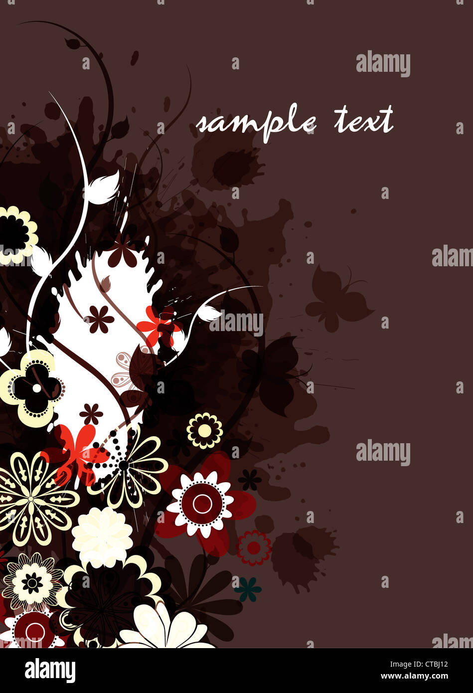 vintage floral background vector illustration Stock Photo - Alamy