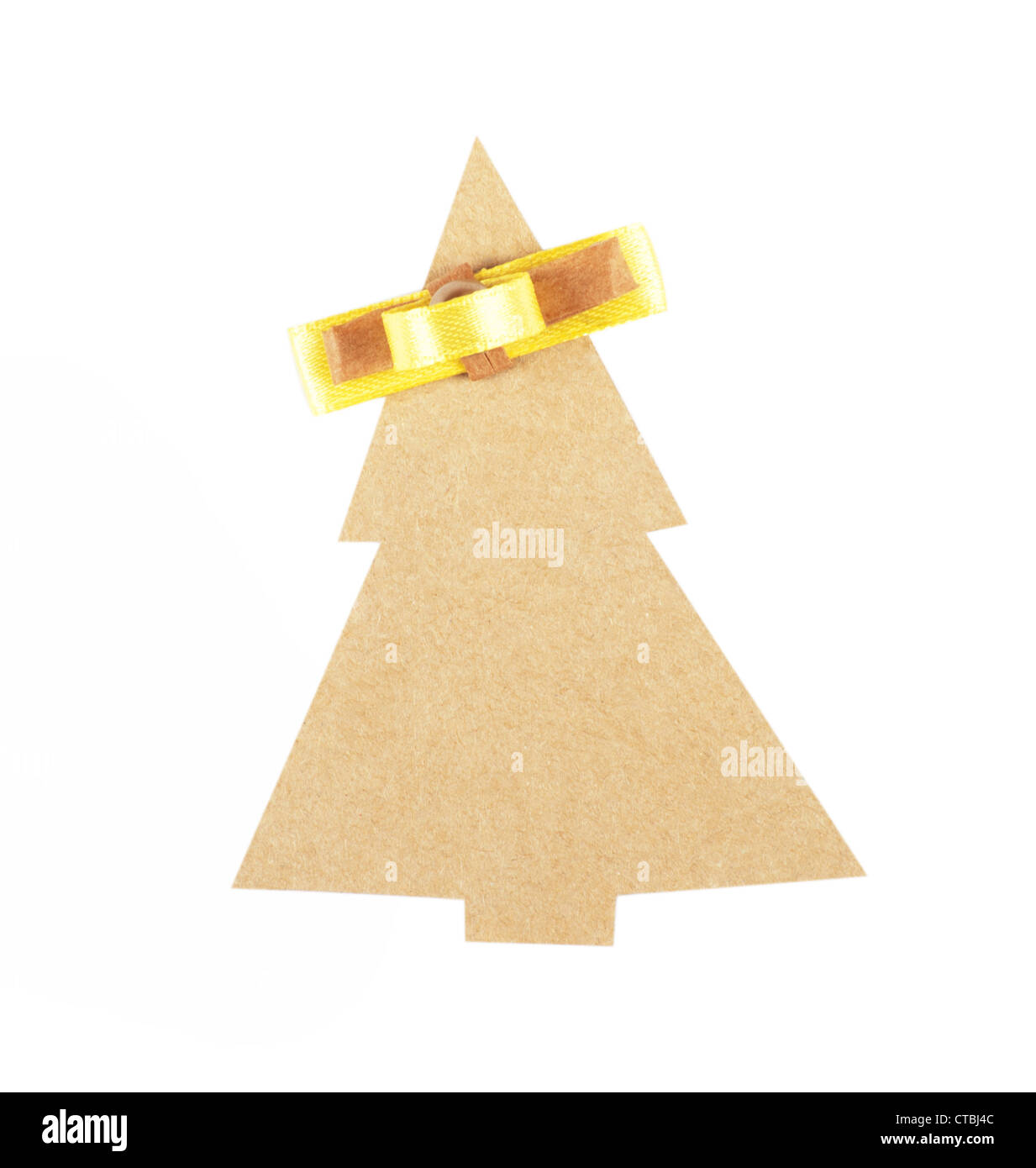 christmas tree made of old paper with a small bow and space for Your ...