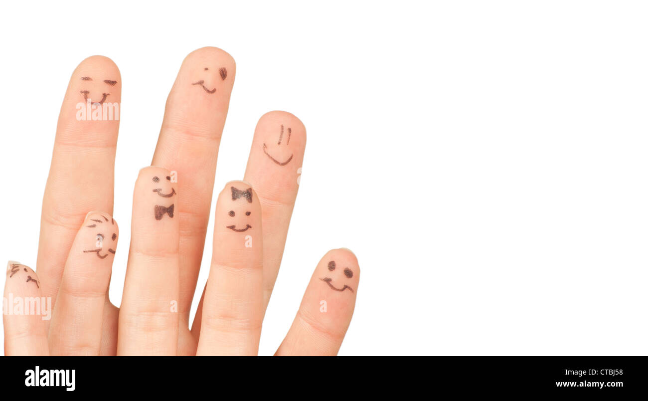 Fingers Smile, with a space for Your text, isolated on white background ...