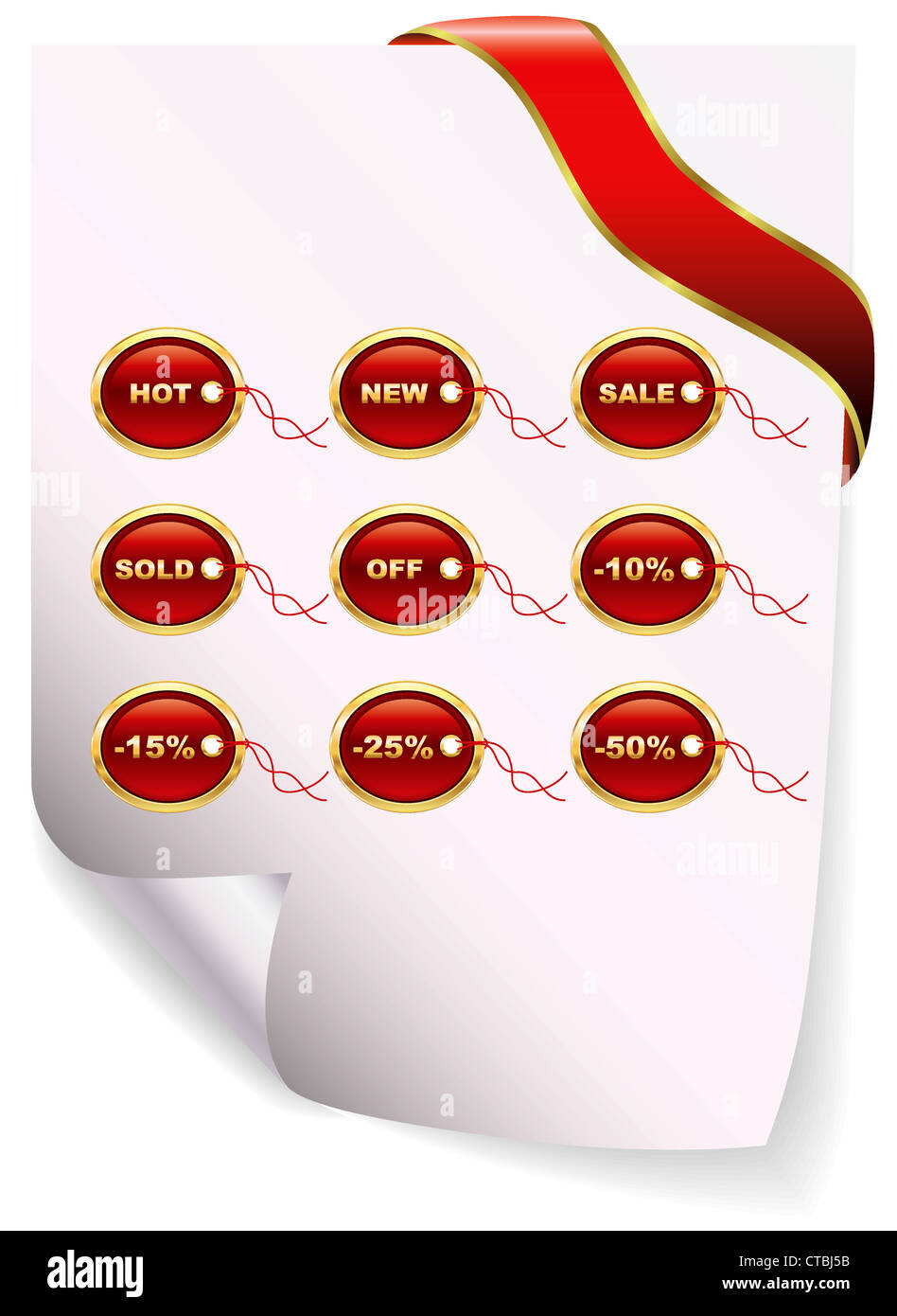 gold shopping tags Stock Photo - Alamy