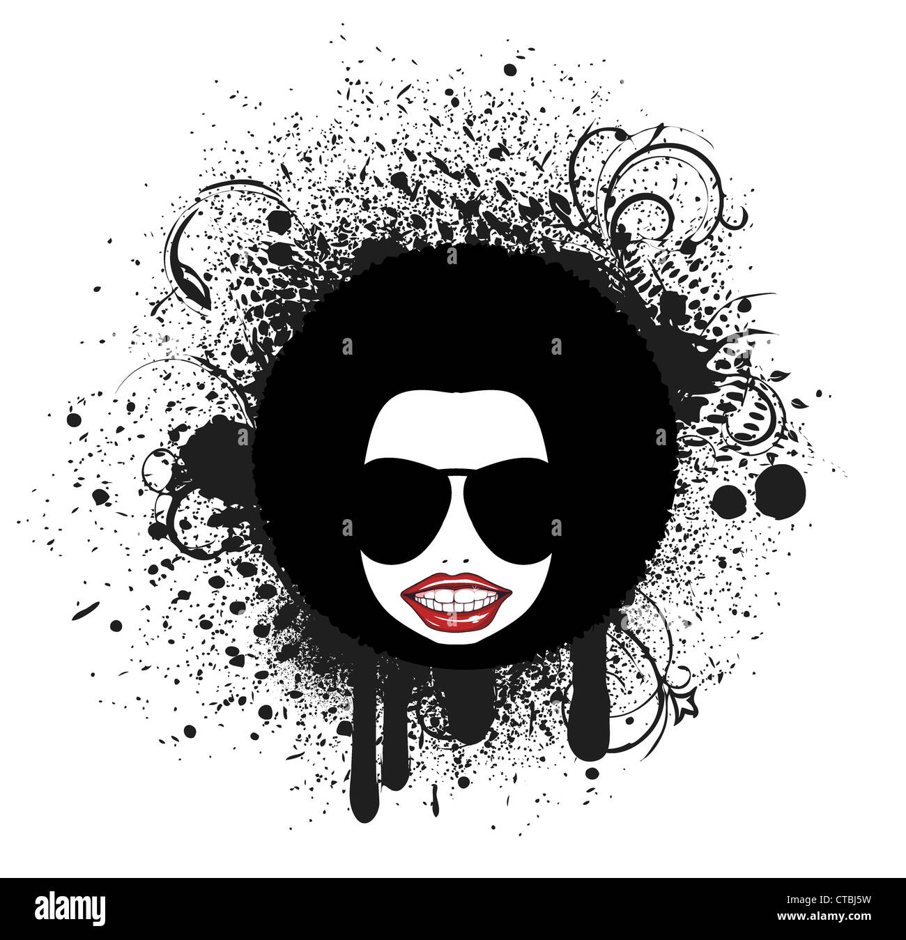 funky face emblem Stock Photo - Alamy