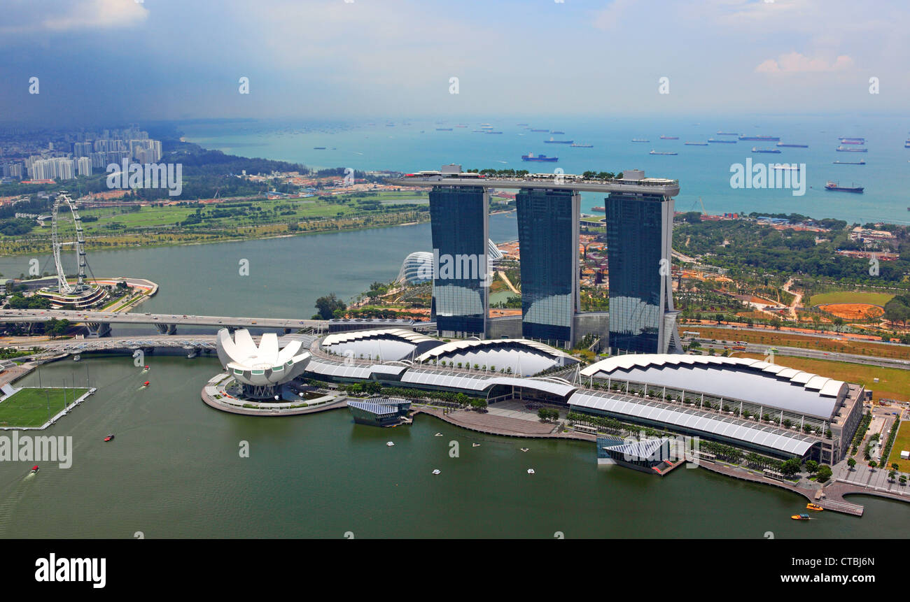 Aerial view of Marina Bay and Marina Bay Sands in Singapore Stock Photo ...
