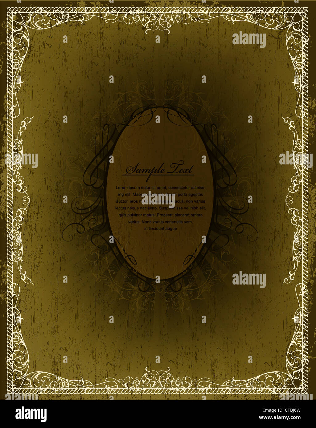 vintage floral frame with rays Stock Photo - Alamy