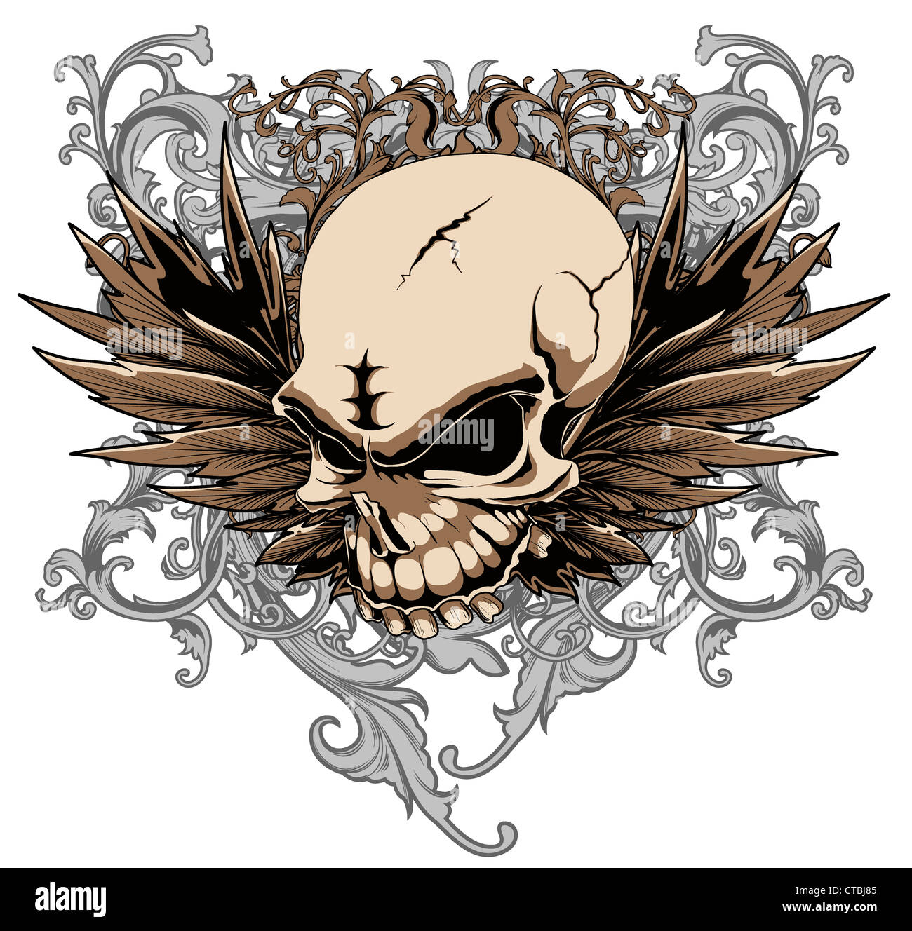Skull emblem hi-res stock photography and images - Alamy
