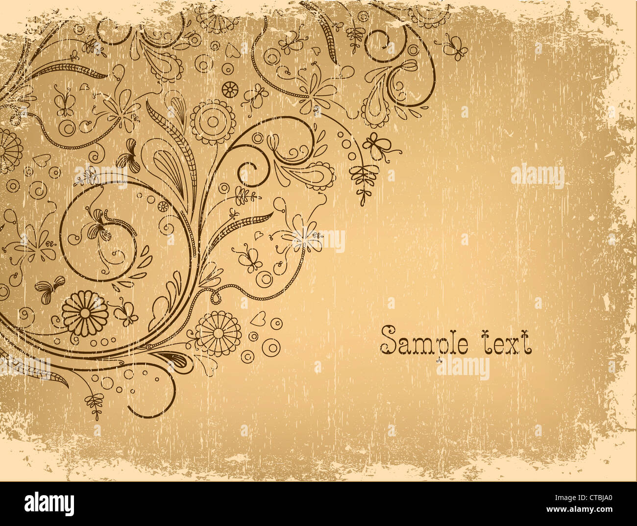 vintage floral background vector illustration Stock Photo - Alamy