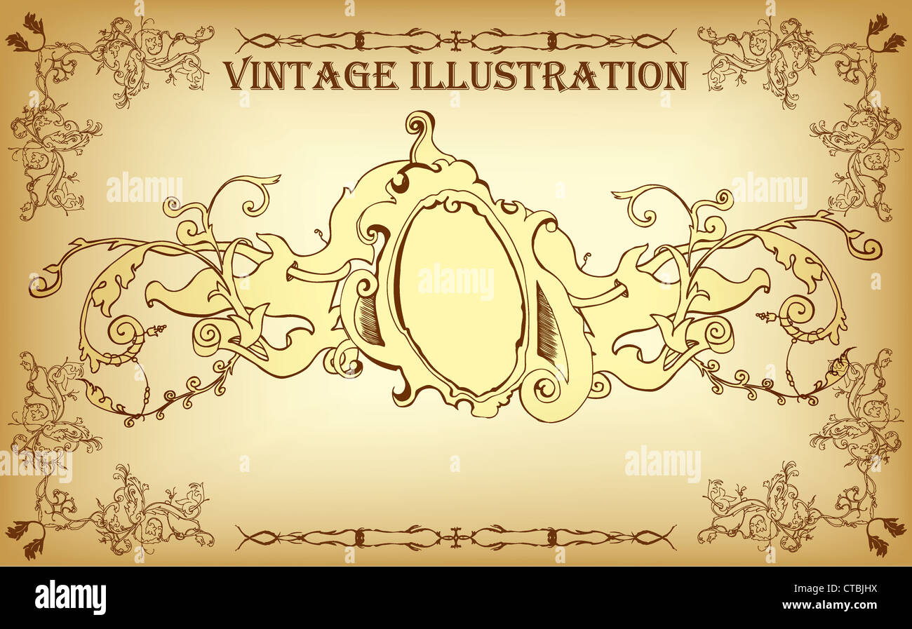 vintage floral background vector illustration Stock Photo - Alamy
