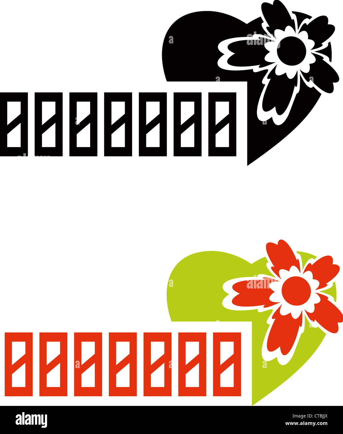 Heart and flower symbol for your design Stock Photo - Alamy