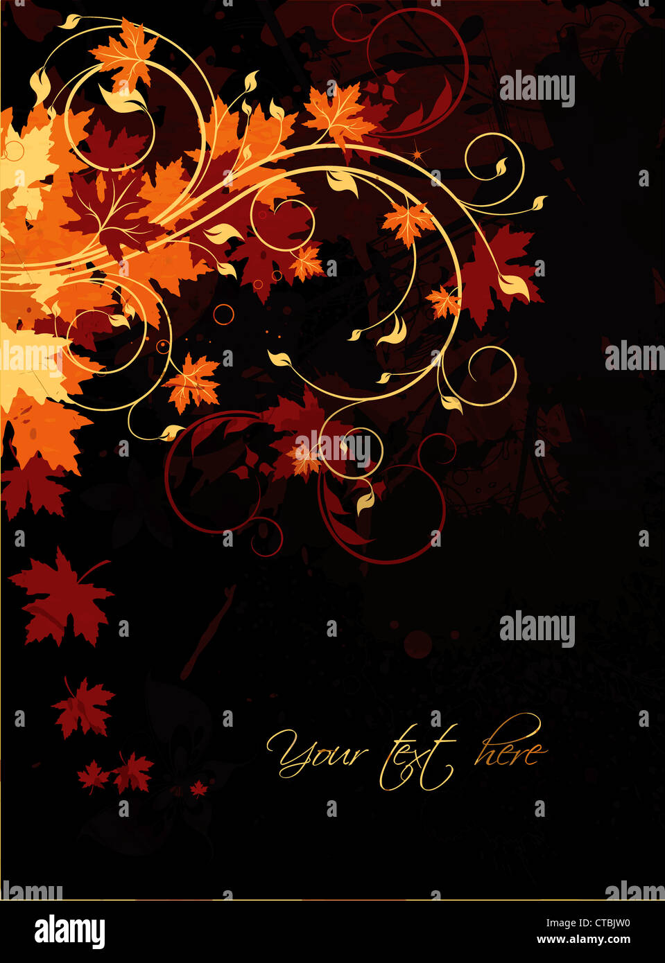 autumn floral background vector illustration Stock Photo - Alamy