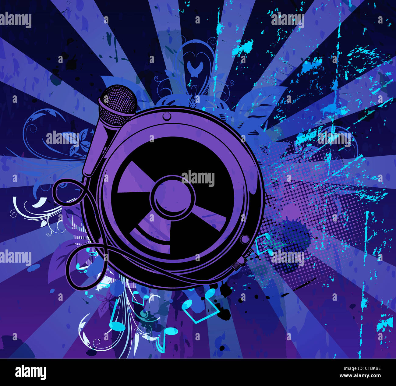 vector music background with speaker Stock Photo - Alamy