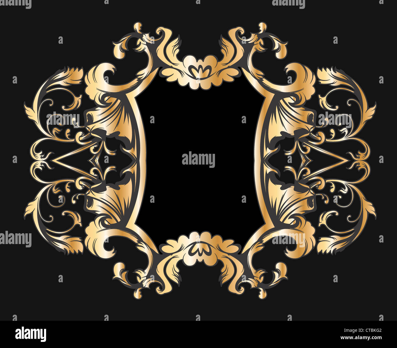 vintage gold floral frame Stock Photo - Alamy
