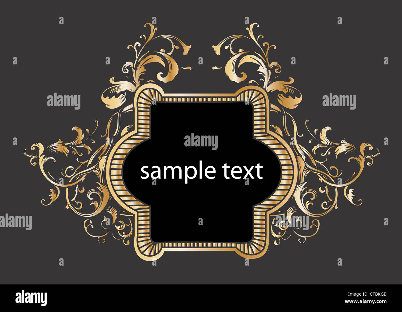vintage gold floral frame Stock Photo - Alamy