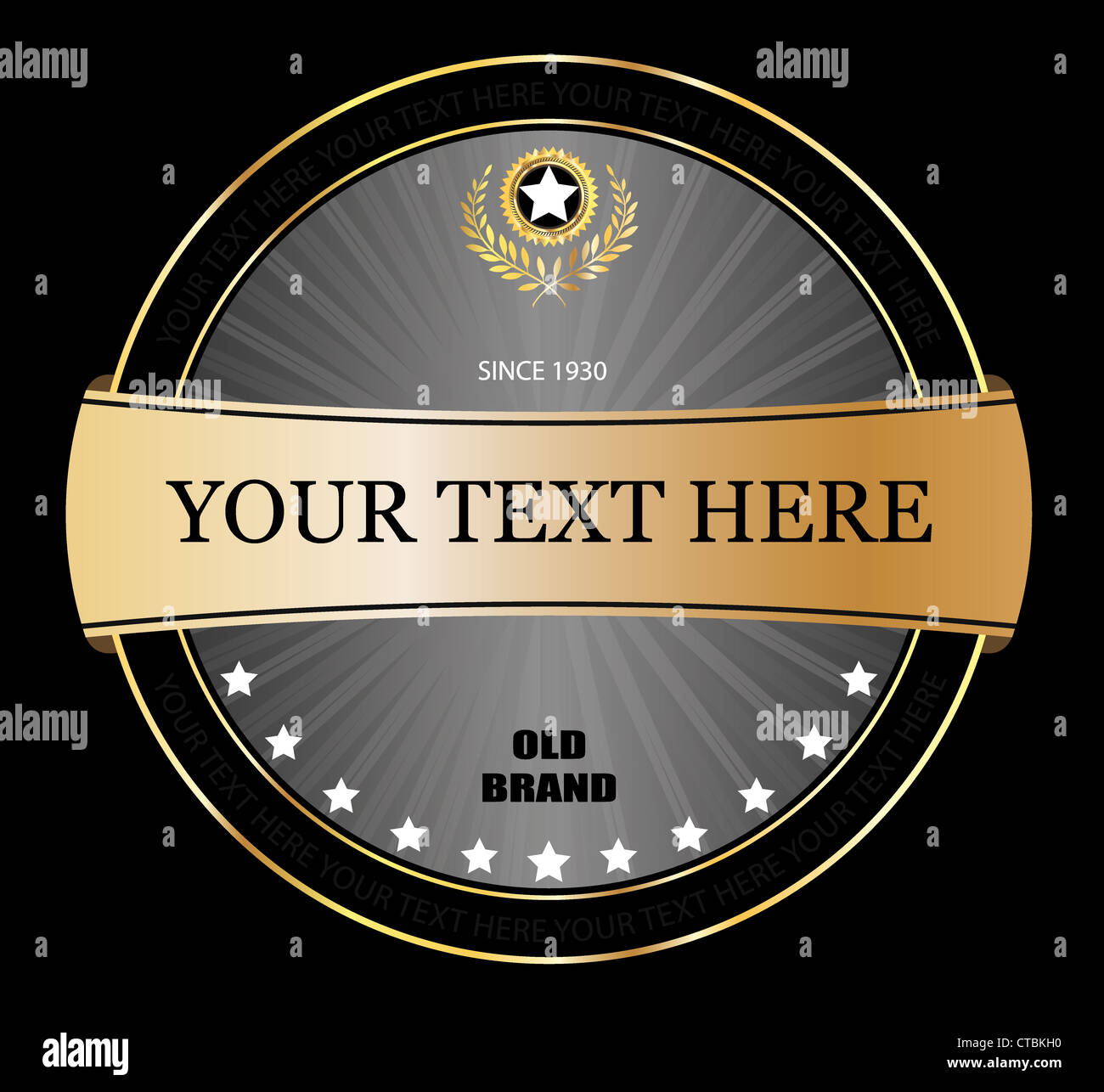 vintage gold label Stock Photo - Alamy