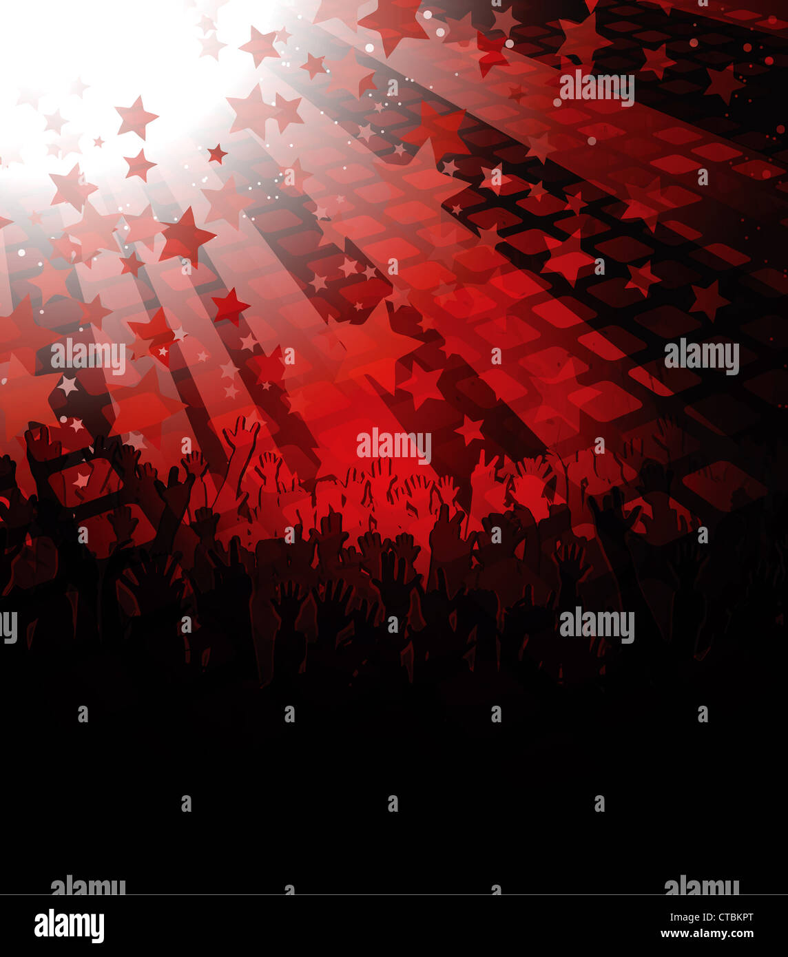 vector music poster with crowd Stock Photo - Alamy