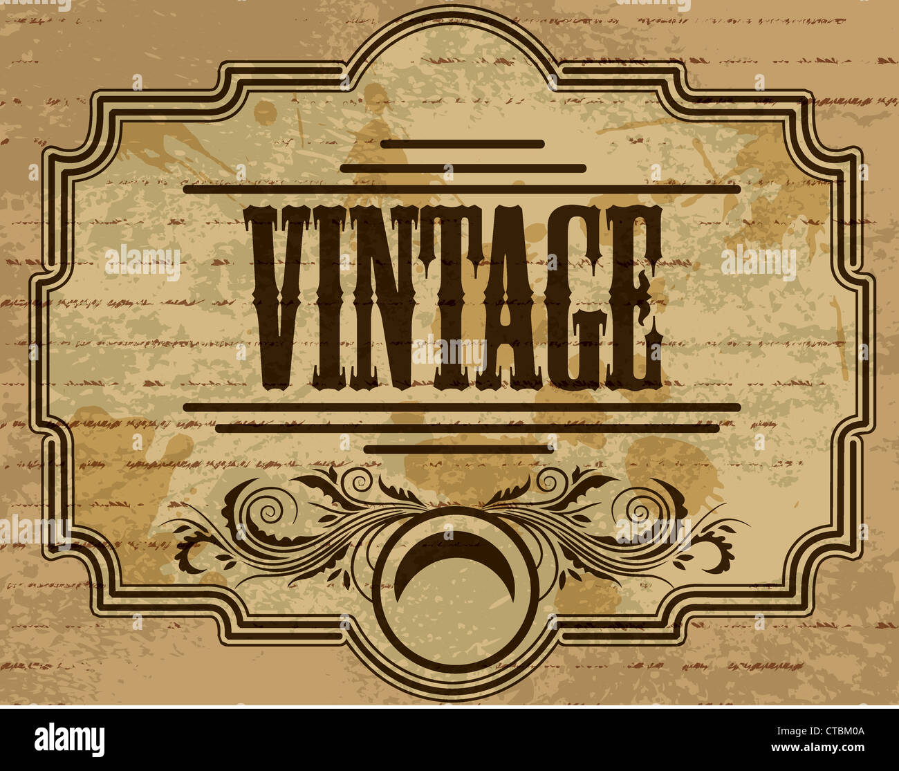 grunge vintage label vector illustration Stock Photo - Alamy