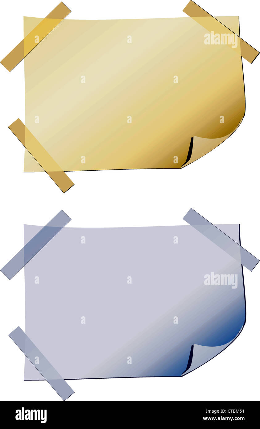 Two pin paper pages Stock Photo - Alamy