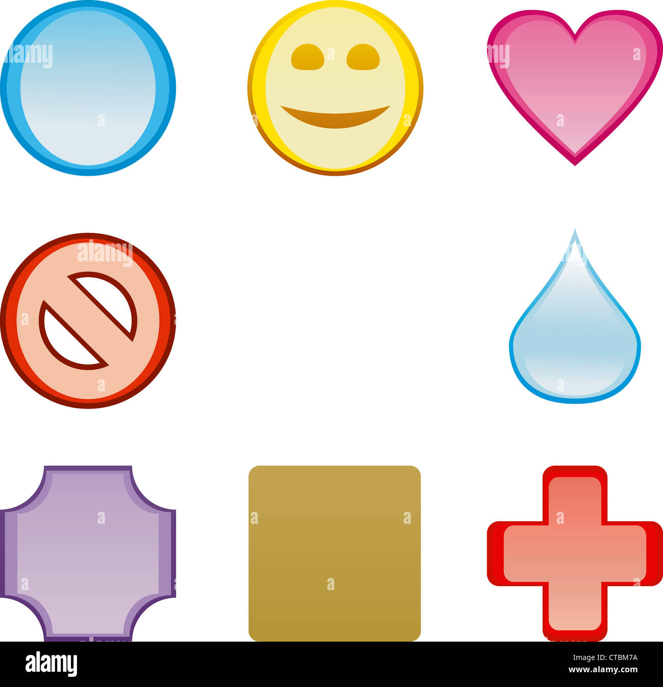 Glass color icons for your design Stock Photo - Alamy