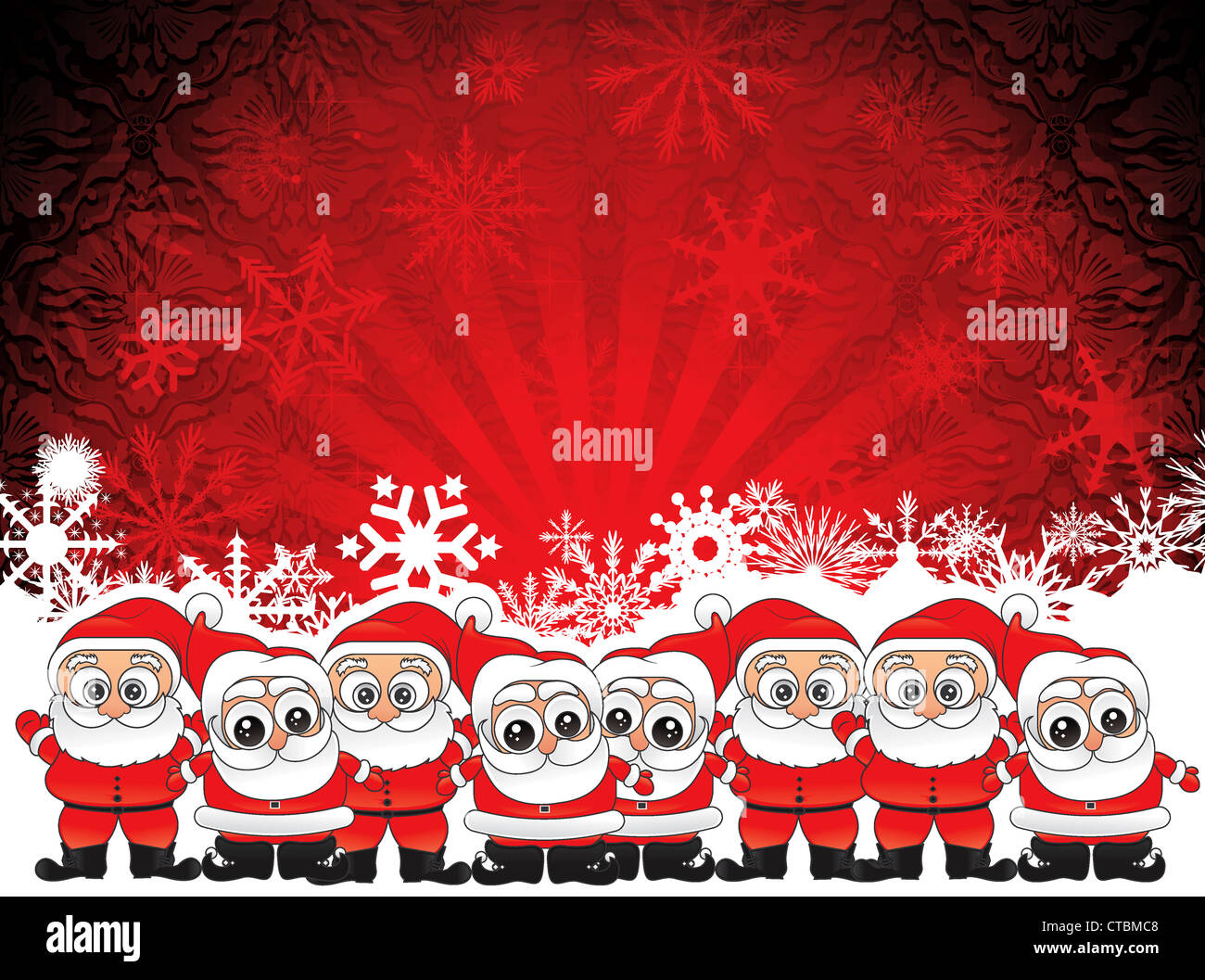 vector christmas background with santa Stock Photo - Alamy