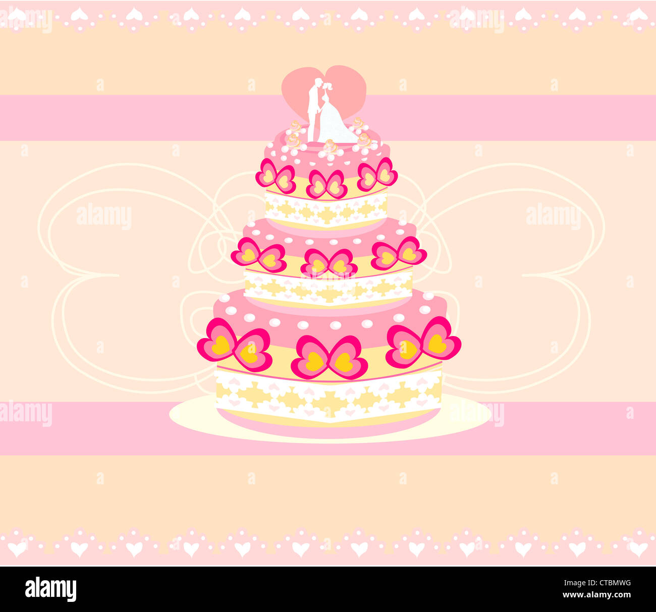 wedding cake card design Stock Photo - Alamy