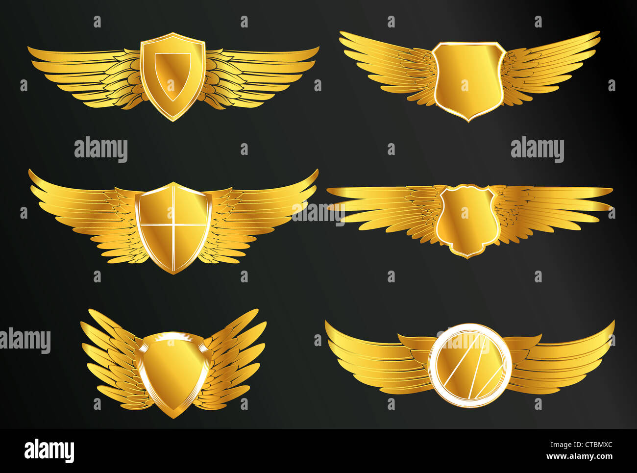 gold emblems set Stock Photo - Alamy