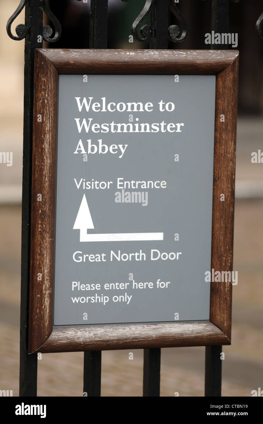 Westminster Abbey sign, London, Britain, UK Stock Photo - Alamy