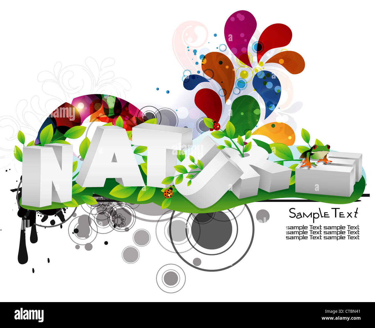 nature 3d text vector illustration Stock Photo - Alamy