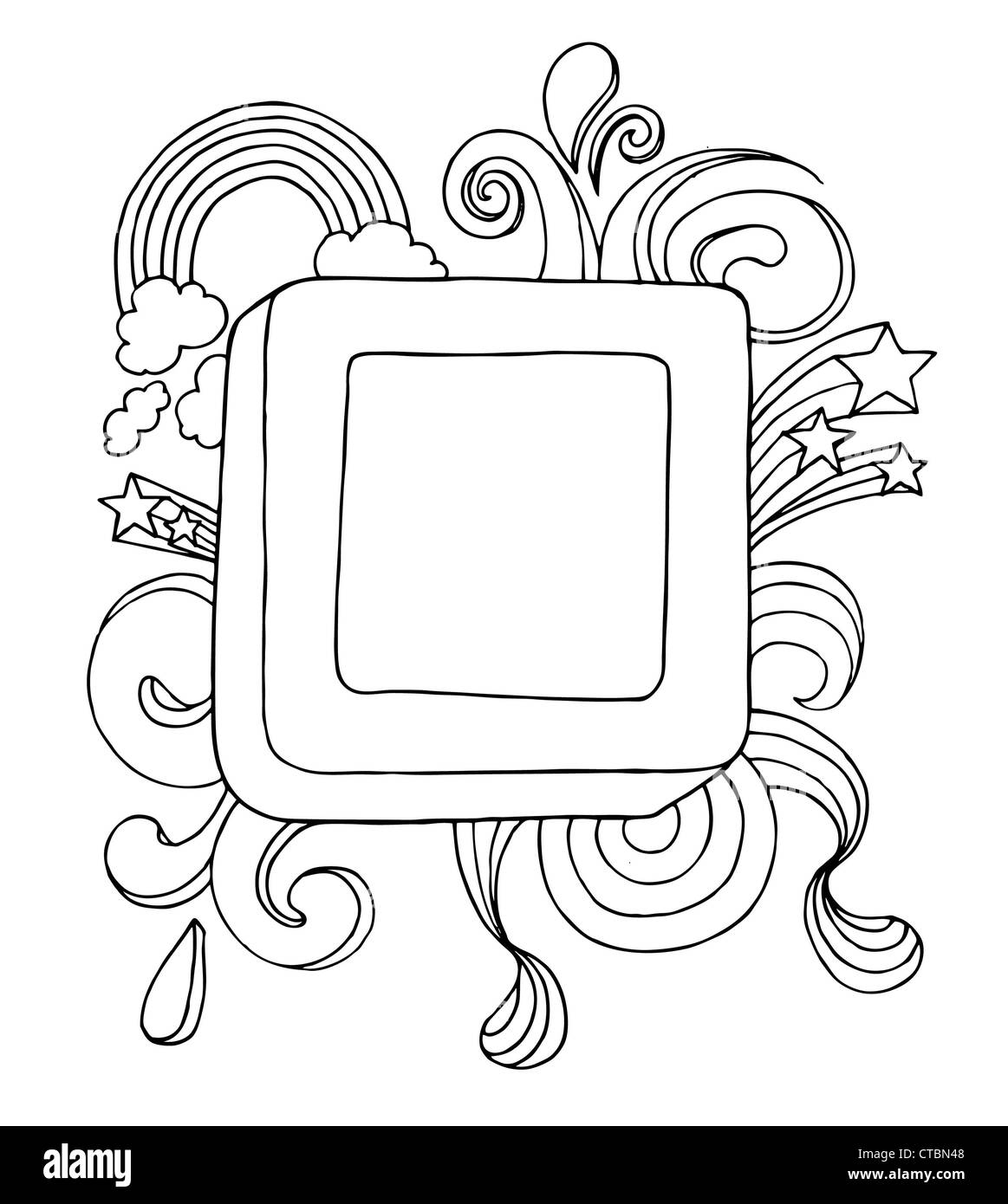 Hand drawn text box blank Black and White Stock Photos & Images - Alamy