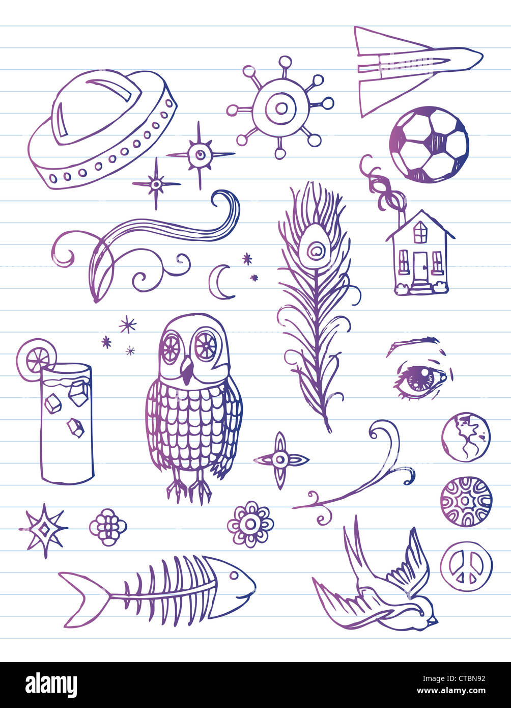 Doodle sheet hi-res stock photography and images - Alamy