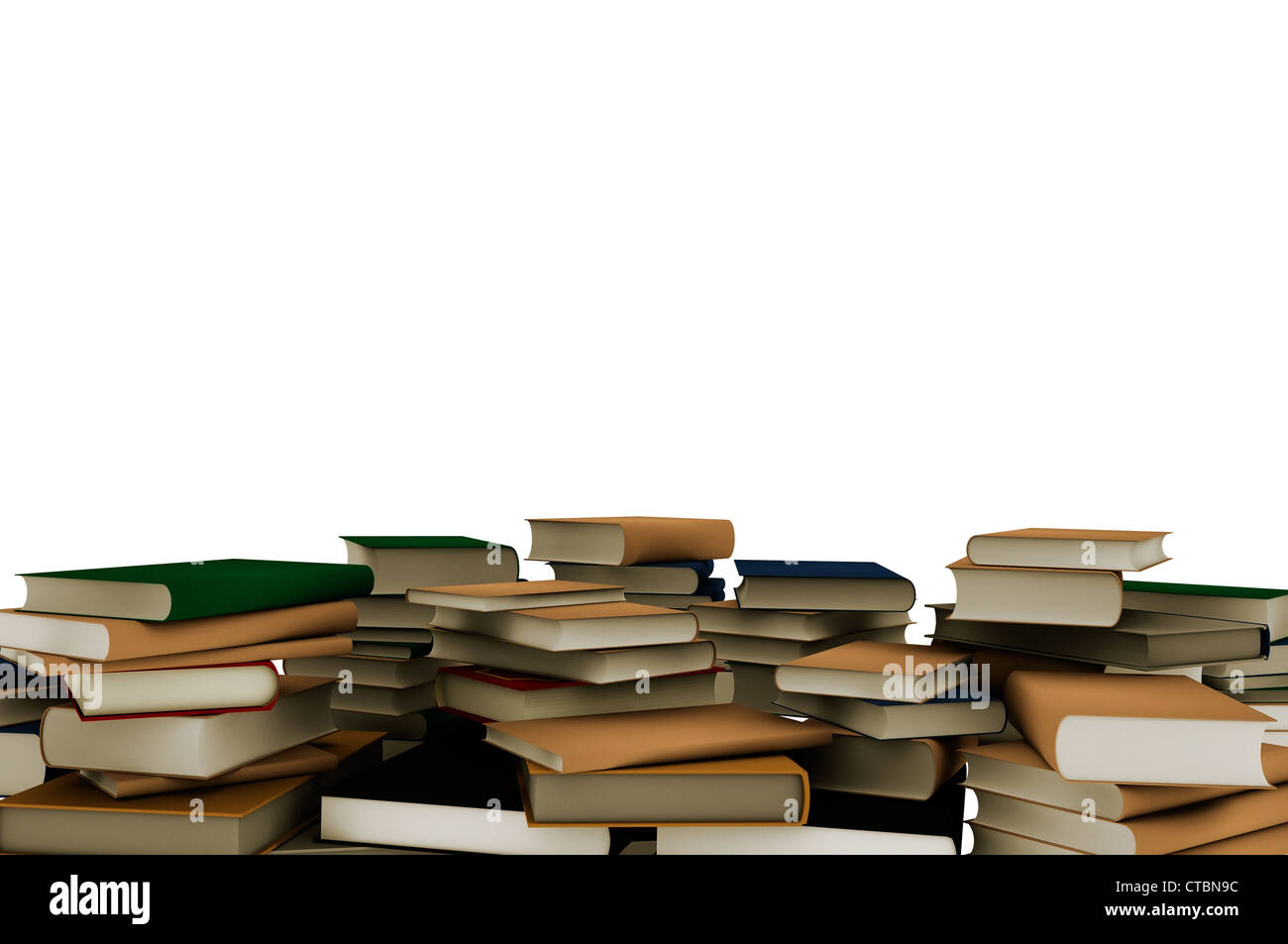 3d computer illustration of a digital design of many books stacked on ...