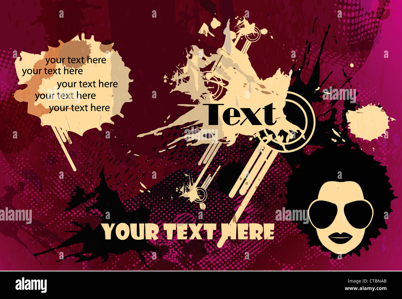 vector grunge urban background with funky face Stock Photo - Alamy