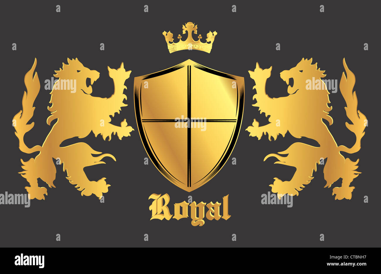 Shield with crown hi-res stock photography and images - Alamy
