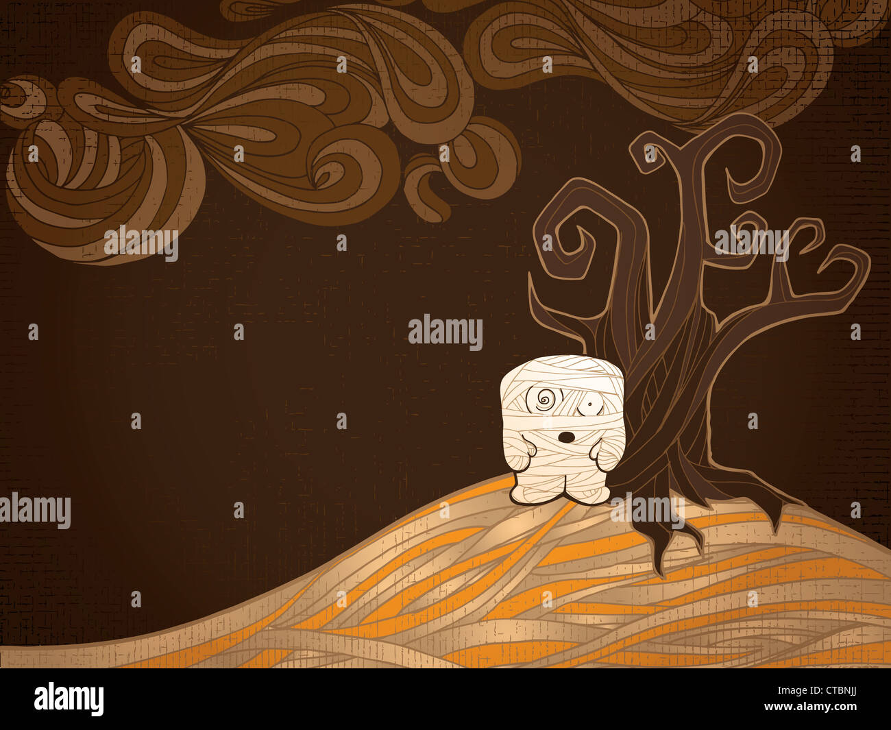 Mummy on hill with tree Stock Photo - Alamy