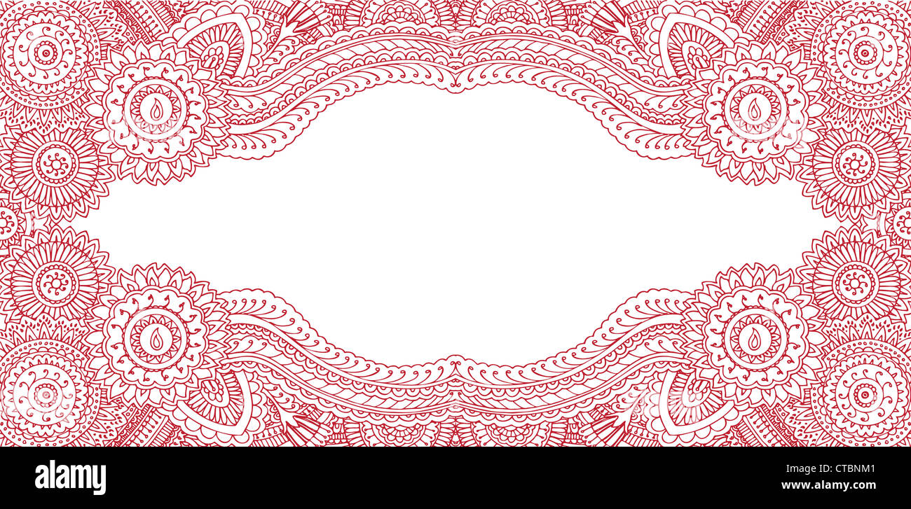 Ornate henna frames text area Stock Photo - Alamy