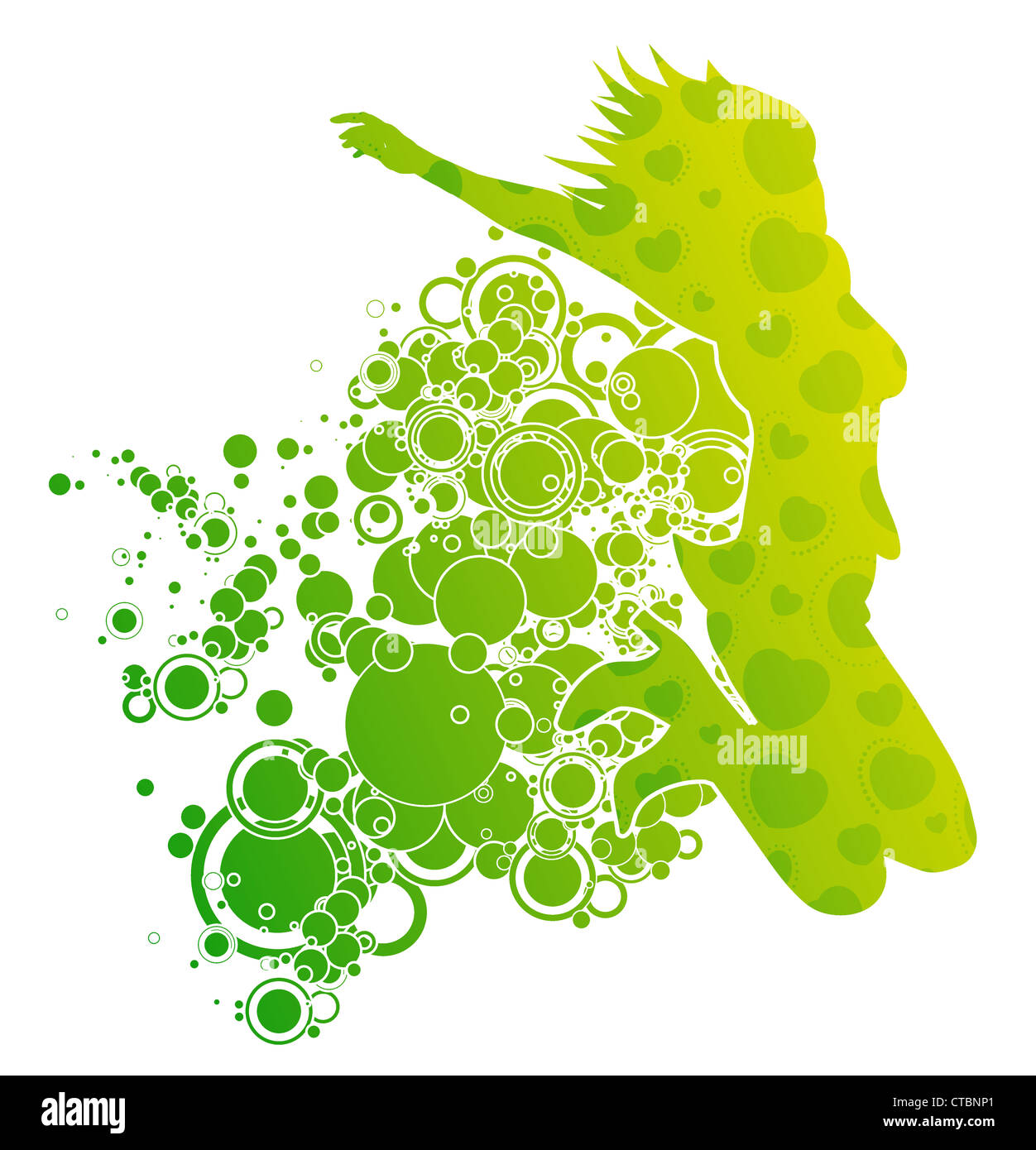 vector woman with circles Stock Photo - Alamy