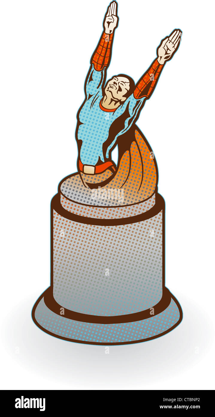 Halftone comic book style super hero award Stock Photo - Alamy
