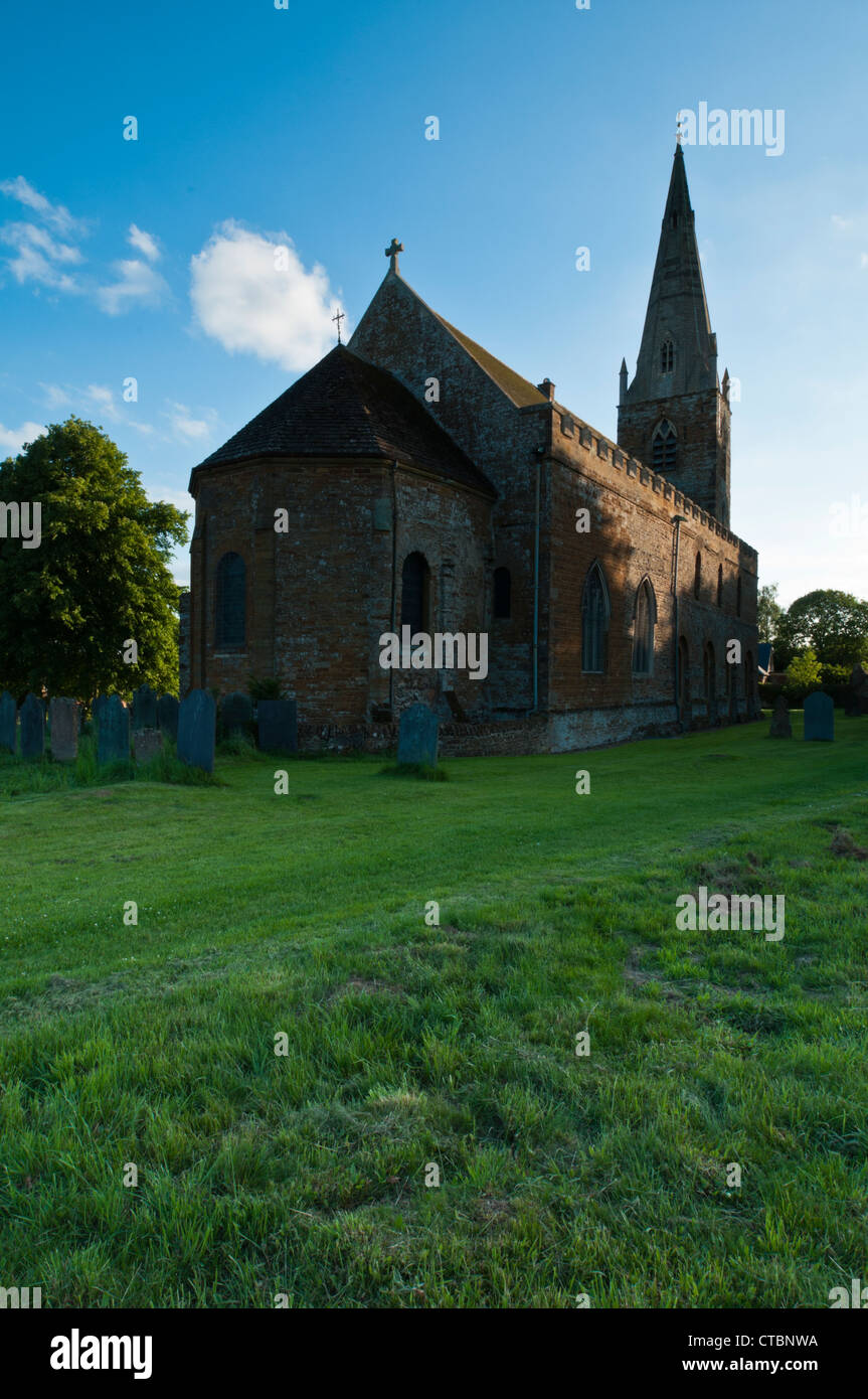 The northern facade of All Saints church on a summer's evening at Brixworth, Northamptonshire ...