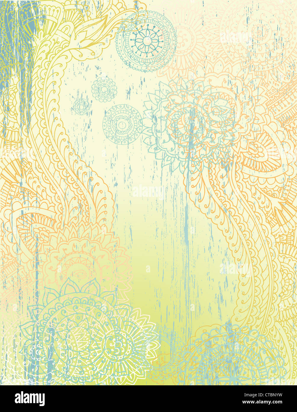 Detailed hand drawn henna textured background Stock Photo - Alamy