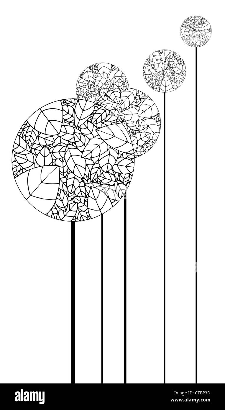 Trees line drawing hi-res stock photography and images - Alamy