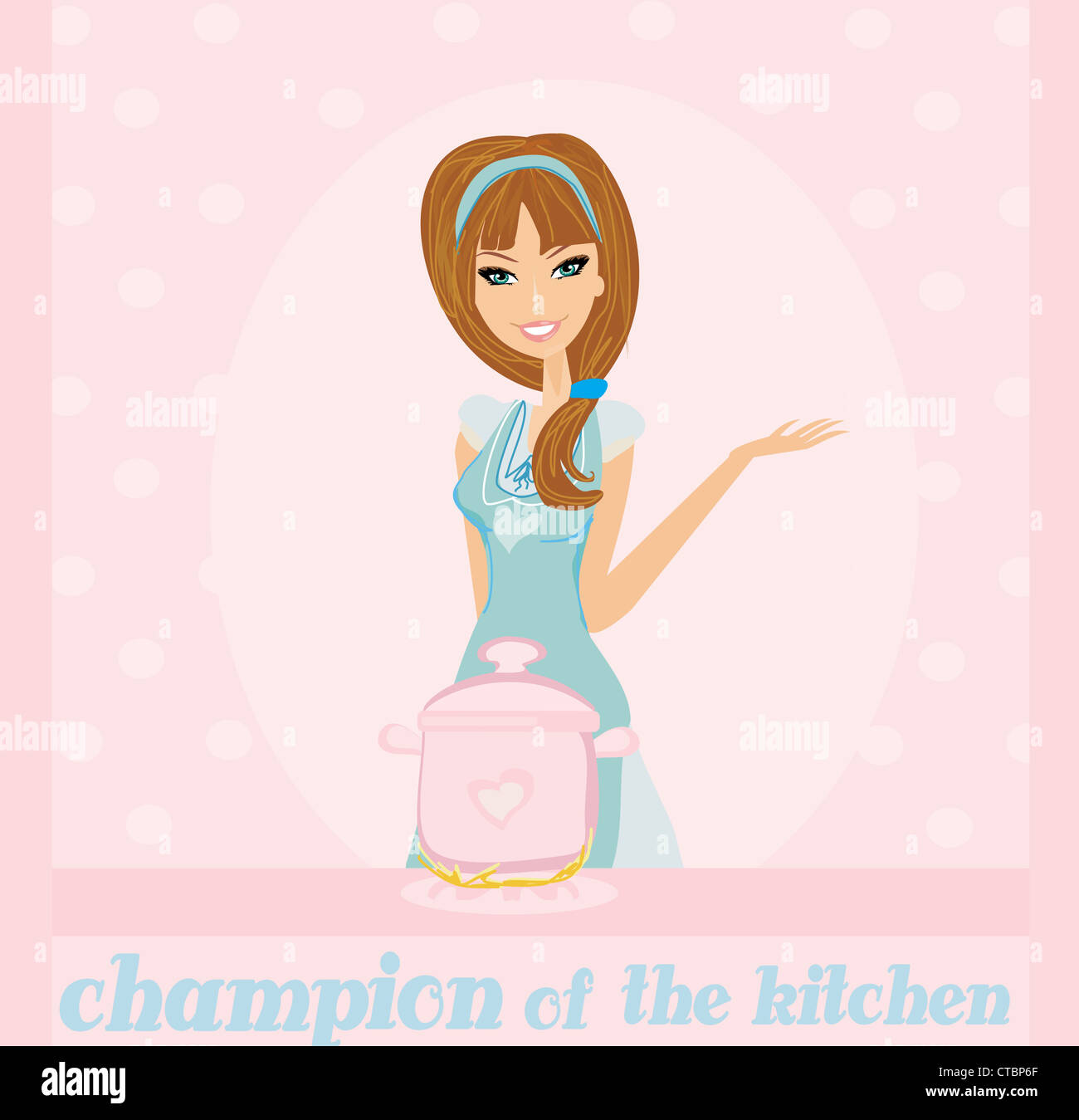 Beautiful champion lady of the kitchen Stock Photo - Alamy
