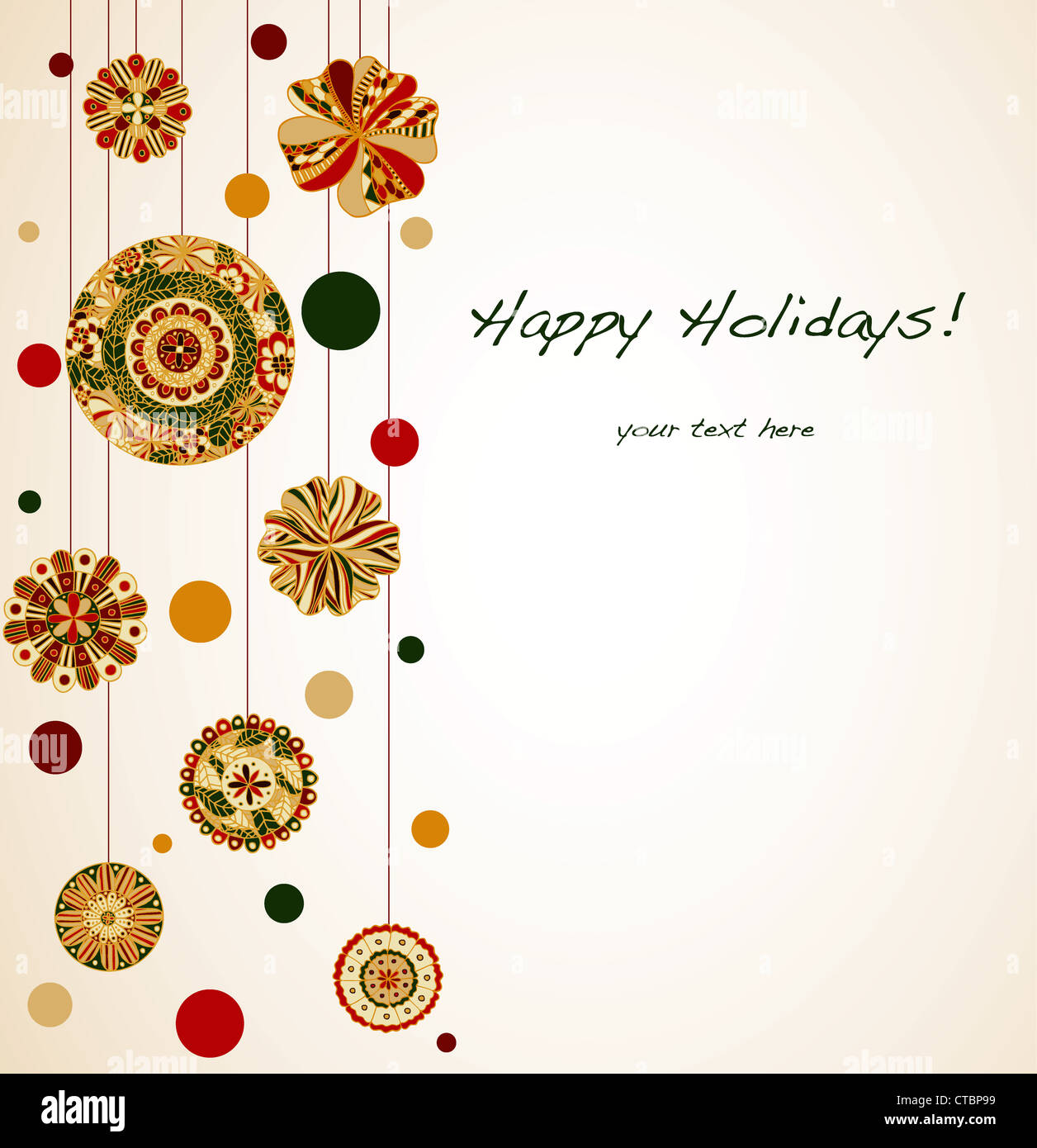 Hanging ornaments form left hand border Stock Photo - Alamy