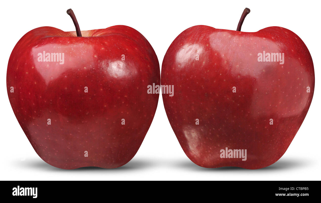 Two red apples isolated on white Stock Photo - Alamy