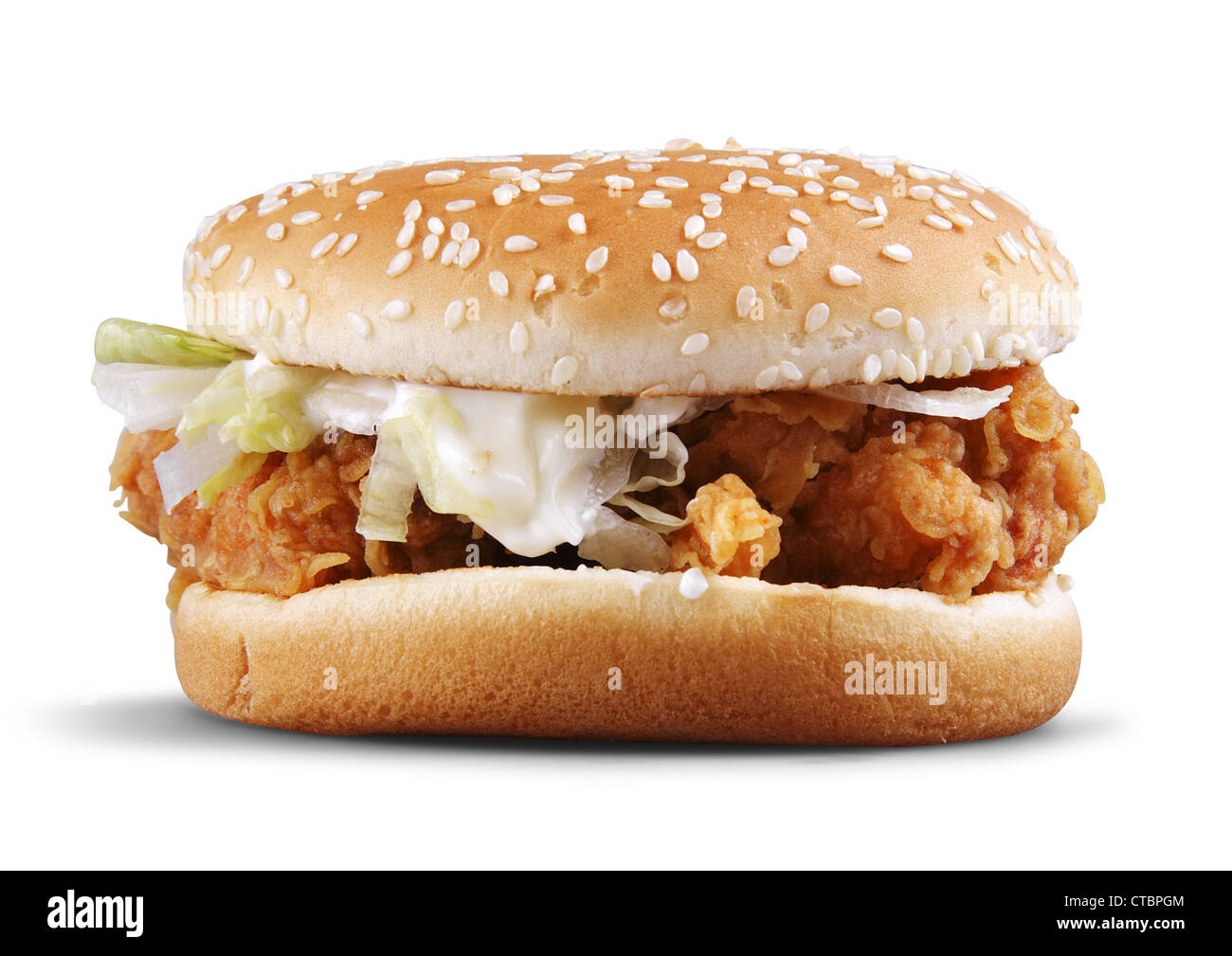 Hamburger isolated on white Stock Photo - Alamy