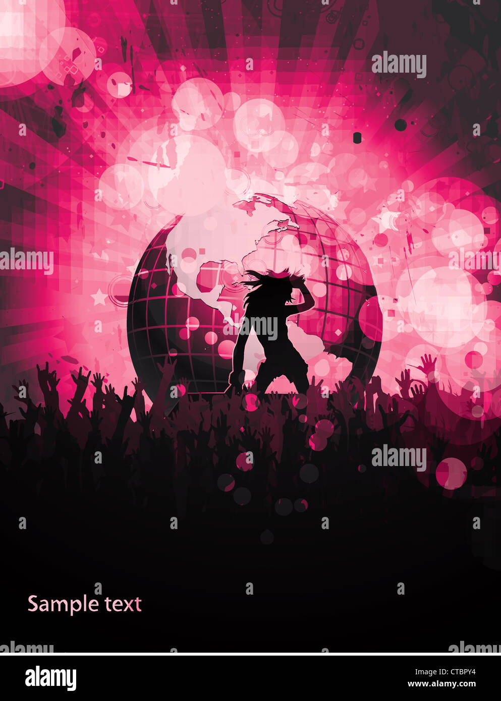 vector concert poster with crowd Stock Photo - Alamy