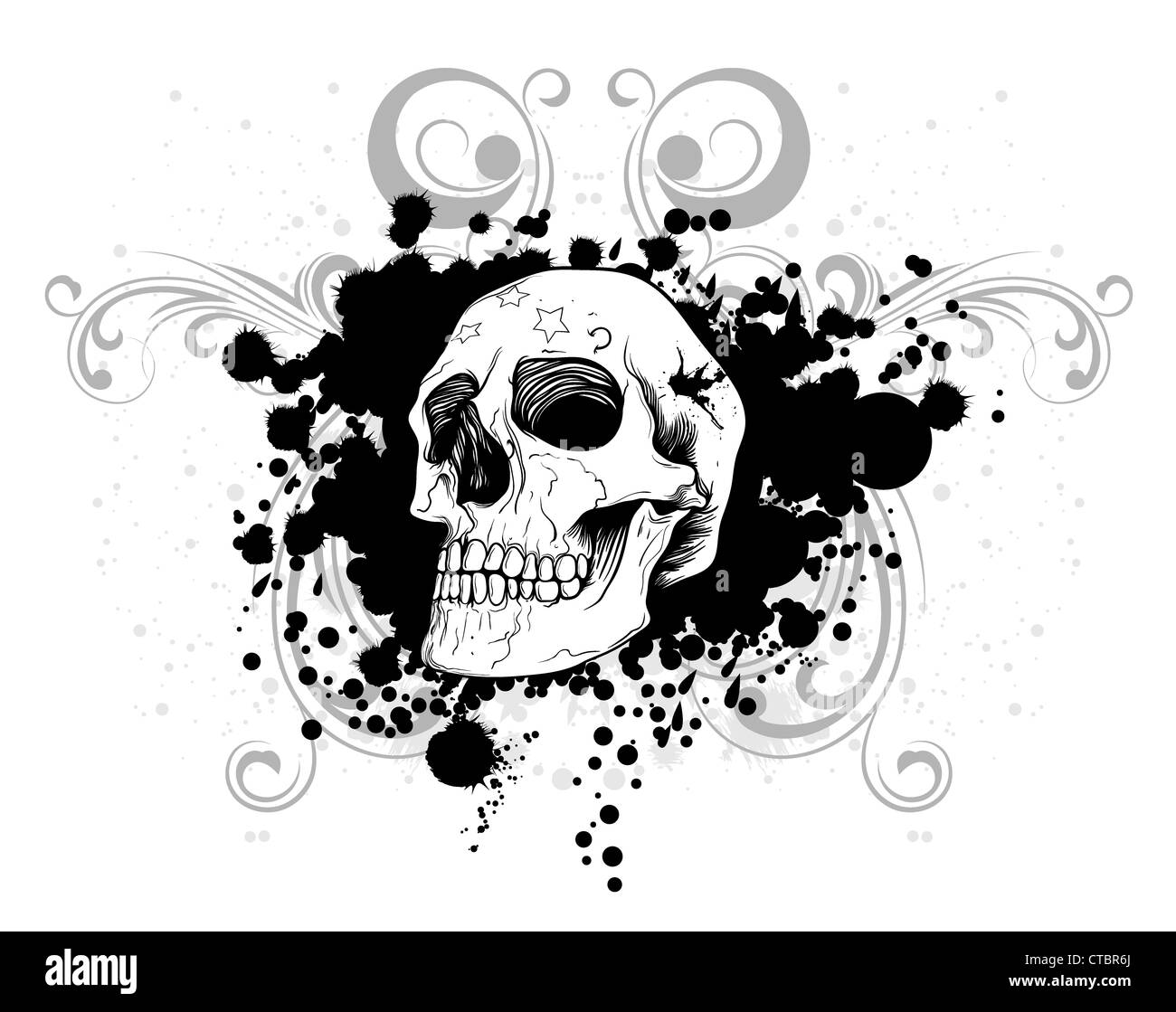 skull tshirt design Stock Photo - Alamy