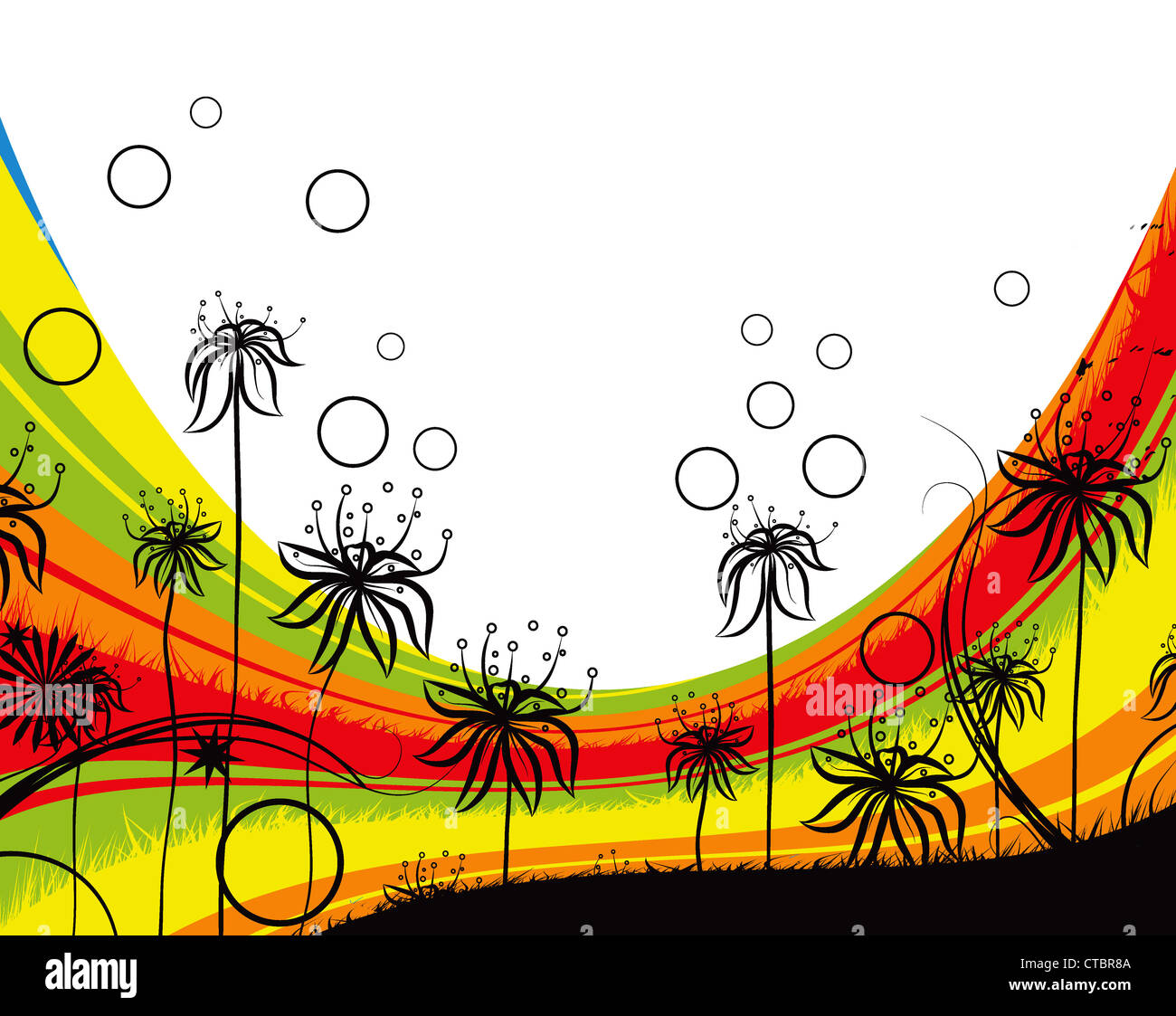 vector abstract floral background with rainbow Stock Photo - Alamy