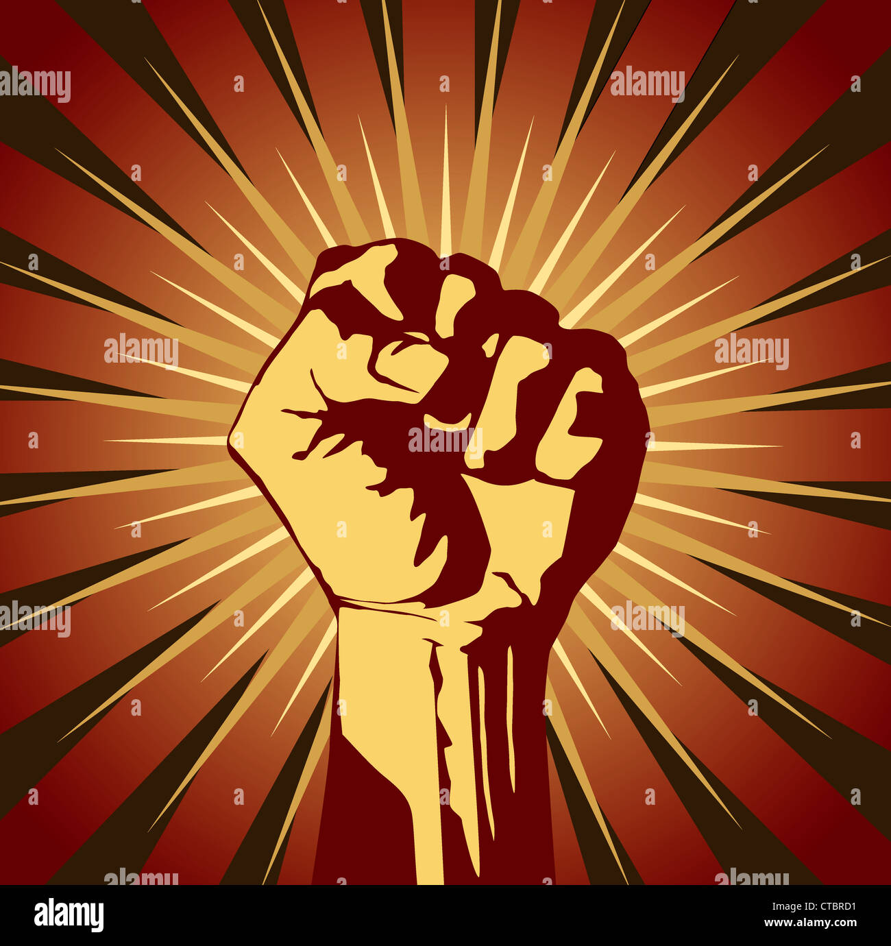A clenched fist held high in protest Stock Photo - Alamy